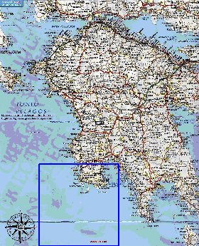 Interativo mapa de Peloponeso